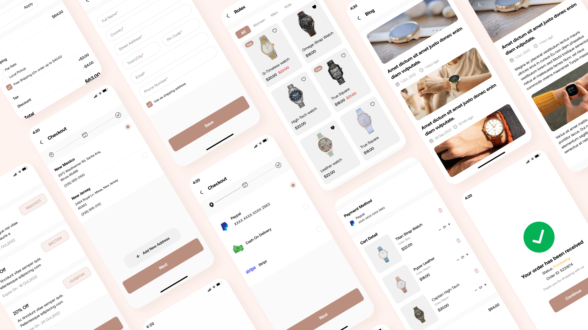 Watch Store App Buy watches - Online Shopping app Flutter 3.x (Android, iOS) app UI template ...